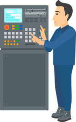 Engineer Standing Near Control Panel Vector Images (69)