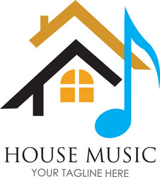 House music logo images design template Royalty Free Vector