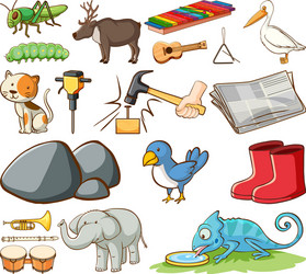 Large set different objects Royalty Free Vector Image