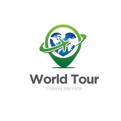 World tour with love logo designs simple modern Vector Image