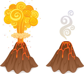 Volcano exploding simple Royalty Free Vector Image