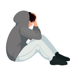 Depression man unhappy Royalty Free Vector Image