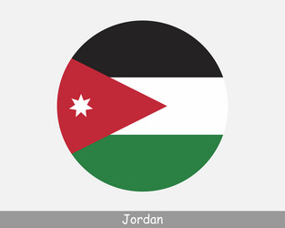 Jordan round flag Royalty Free Vector Image - VectorStock