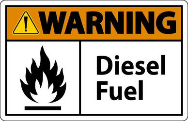 Warning sign diesel fuel on white background Vector Image