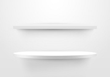 Wall shelf white 3d empty store background Vector Image