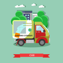Cleaning van Royalty Free Vector Image - VectorStock