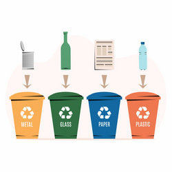 Plastic containers for different trashes Vector Image