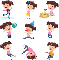 Girl Doing Various Activities Vector Images (over 100)