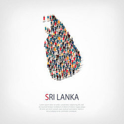 Sri lanka map design with 3d style blue Royalty Free Vector