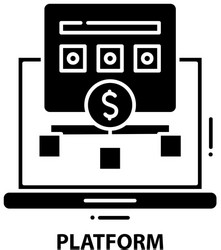 Computing platform icon black sign Royalty Free Vector Image