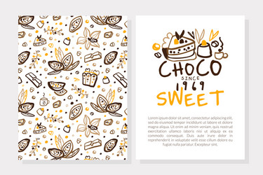 Sweet chocolate card templates original design set