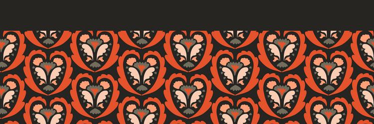 Dark boho flowers seamless border pattern Vector Image