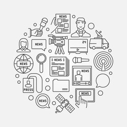 Breaking news outline Royalty Free Vector Image