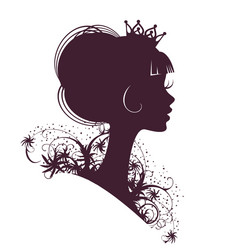 Portrait of a princess with flower Royalty Free Vector Image