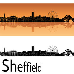 Sheffield skyline silhouette black city Royalty Free Vector