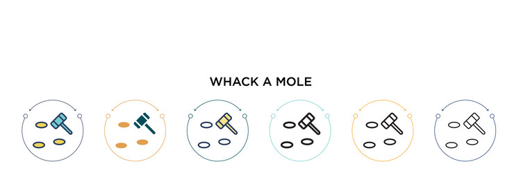 Whack a mole outline icon thin line black Vector Image
