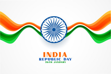 26th january republic day wavy flag banner concept
