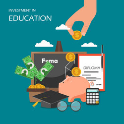 Invest in education concept Royalty Free Vector Image