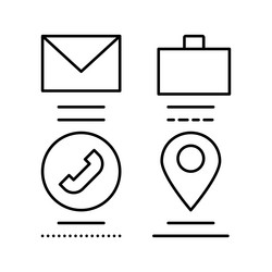 Mail business call and location color icon Vector Image