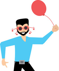 Man celebrating cartoon Royalty Free Vector Image