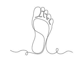 One continuous line drawing of bare foot elegance Vector Image