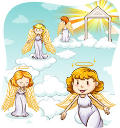Cartoon angels collection set Royalty Free Vector Image