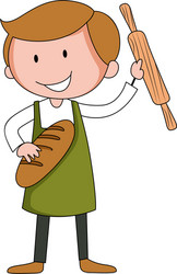 Baker with bread banner Royalty Free Vector Image