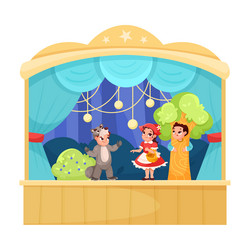 Children in theater play performance wearing Vector Image