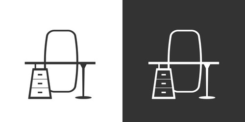 Dressing table icon black and white version Vector Image