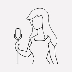 Singer icon line element Royalty Free Vector Image
