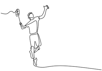 Single one line drawing a female acrobat performs Vector Image