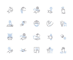 Hands outline icons collection grip grasp Vector Image