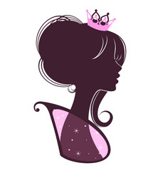 Portrait of a princess with flower Royalty Free Vector Image