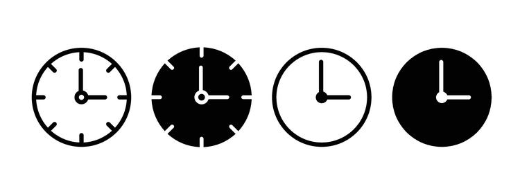 Time icon set clock alarm schedule symbol Vector Image