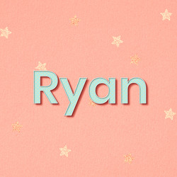 Ryan word art pastel typography Royalty Free Vector Image