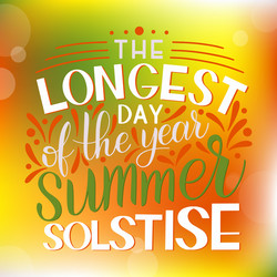 Summer solstice lettering Royalty Free Vector Image