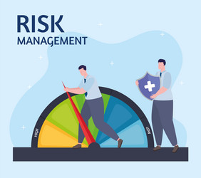 Six businessmen risk management Royalty Free Vector Image