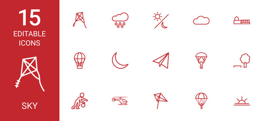 5 sky icons Royalty Free Vector Image - VectorStock