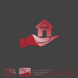 Hand holding a house icon home sign Royalty Free Vector