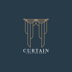 Curtain logo design with modern concept Royalty Free Vector