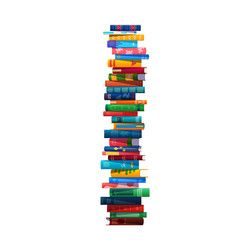 High book stack cartoon pile of reading materials Vector Image