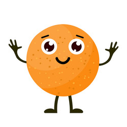 Cute cartoon orange kawaii Royalty Free Vector Image