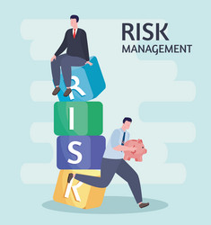 Six businessmen risk management Royalty Free Vector Image