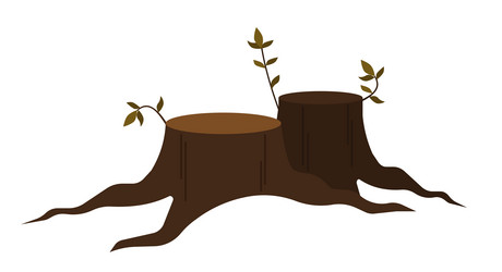 Autumn tree without leaves with two stumps Vector Image