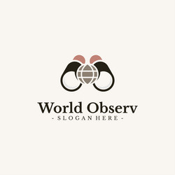 World mission logo design globe and binocular Vector Image