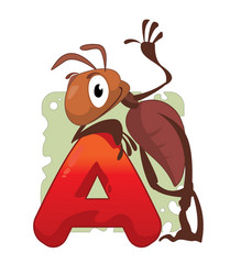 Flashcard a is for ant Royalty Free Vector Image