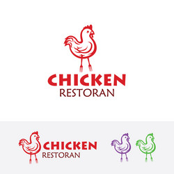 Chicken organic logo Royalty Free Vector Image