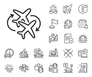 Flight mode line icon airplane sign plane Vector Image