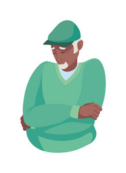 Depression old man suffering Royalty Free Vector Image