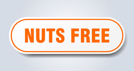 Nut free sign rounded isolated button white Vector Image